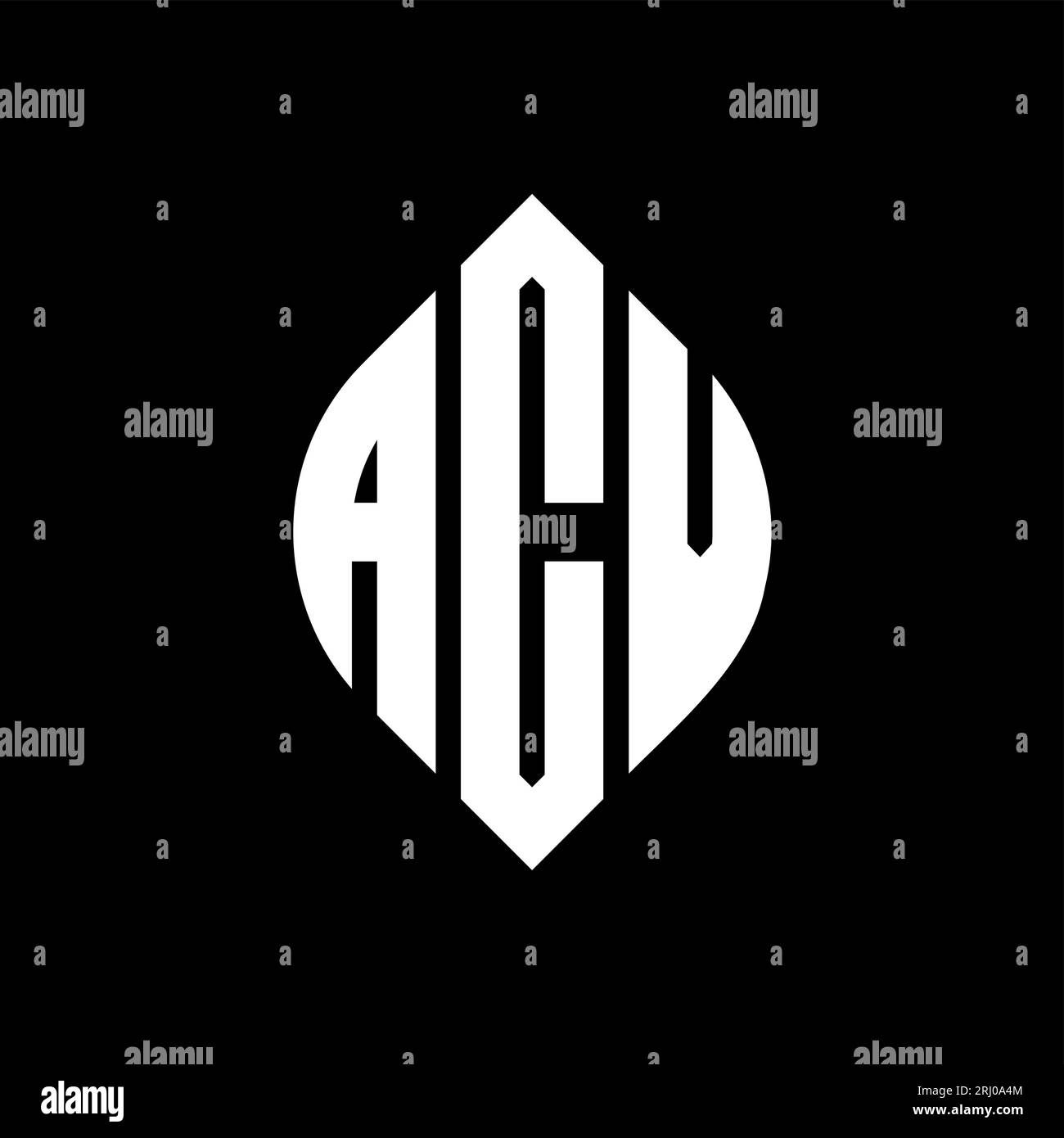 ACV circle letter logo design with circle and ellipse shape. ACV ...
