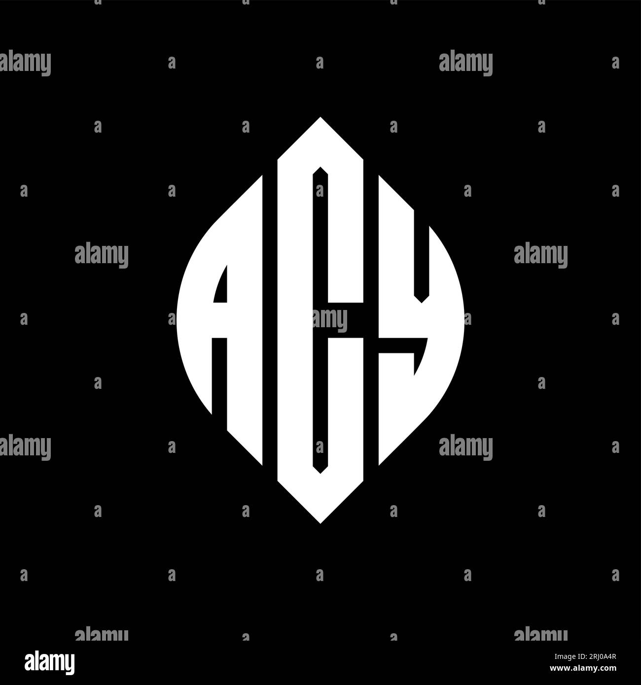 ACY circle letter logo design with circle and ellipse shape. ACY ...