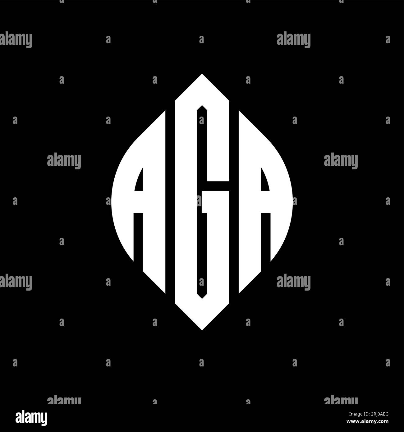 AGA circle letter logo design with circle and ellipse shape. AGA ...