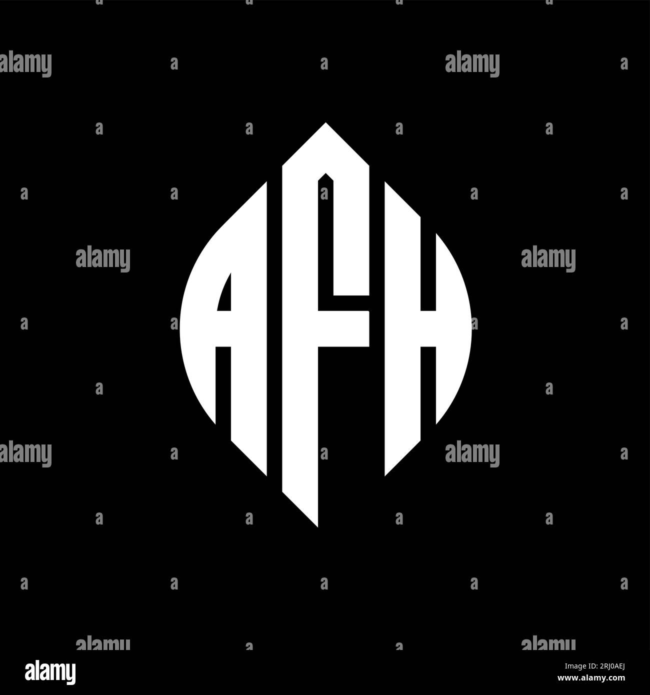 AFH circle letter logo design with circle and ellipse shape. AFH ...