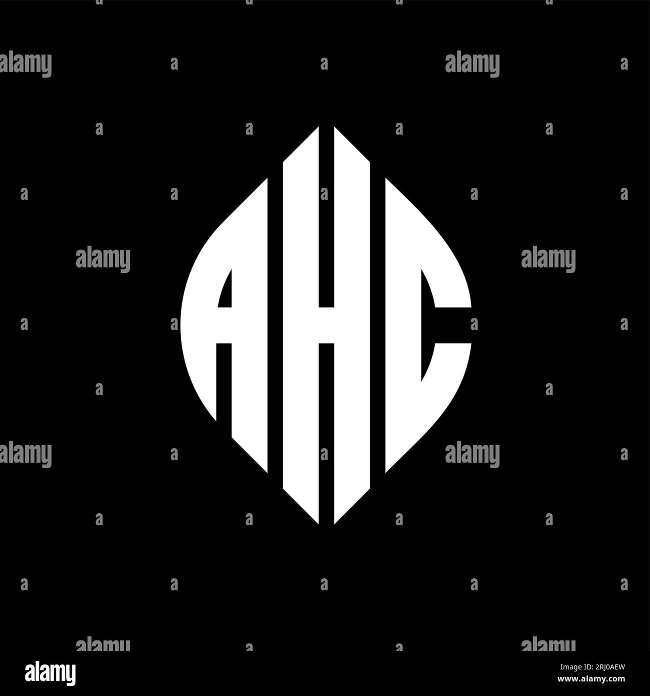 AHC circle letter logo design with circle and ellipse shape. AHC ...