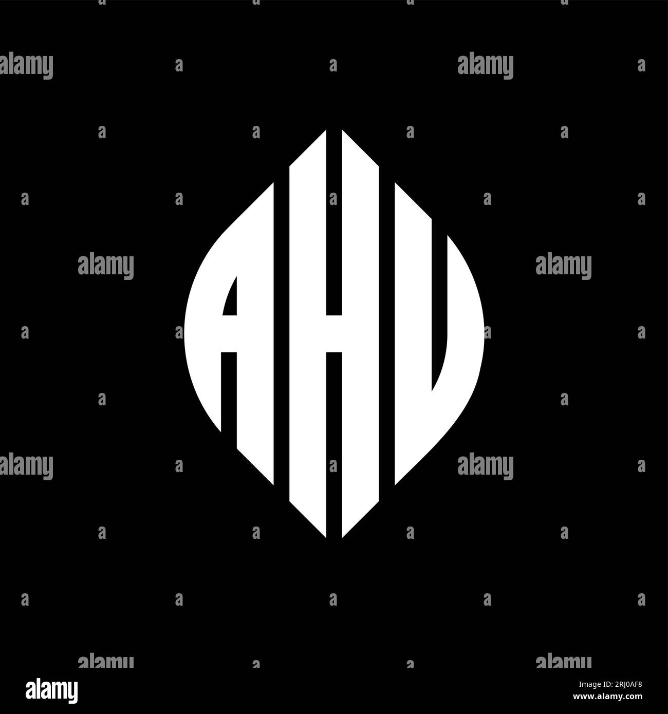 AHU circle letter logo design with circle and ellipse shape. AHU ...