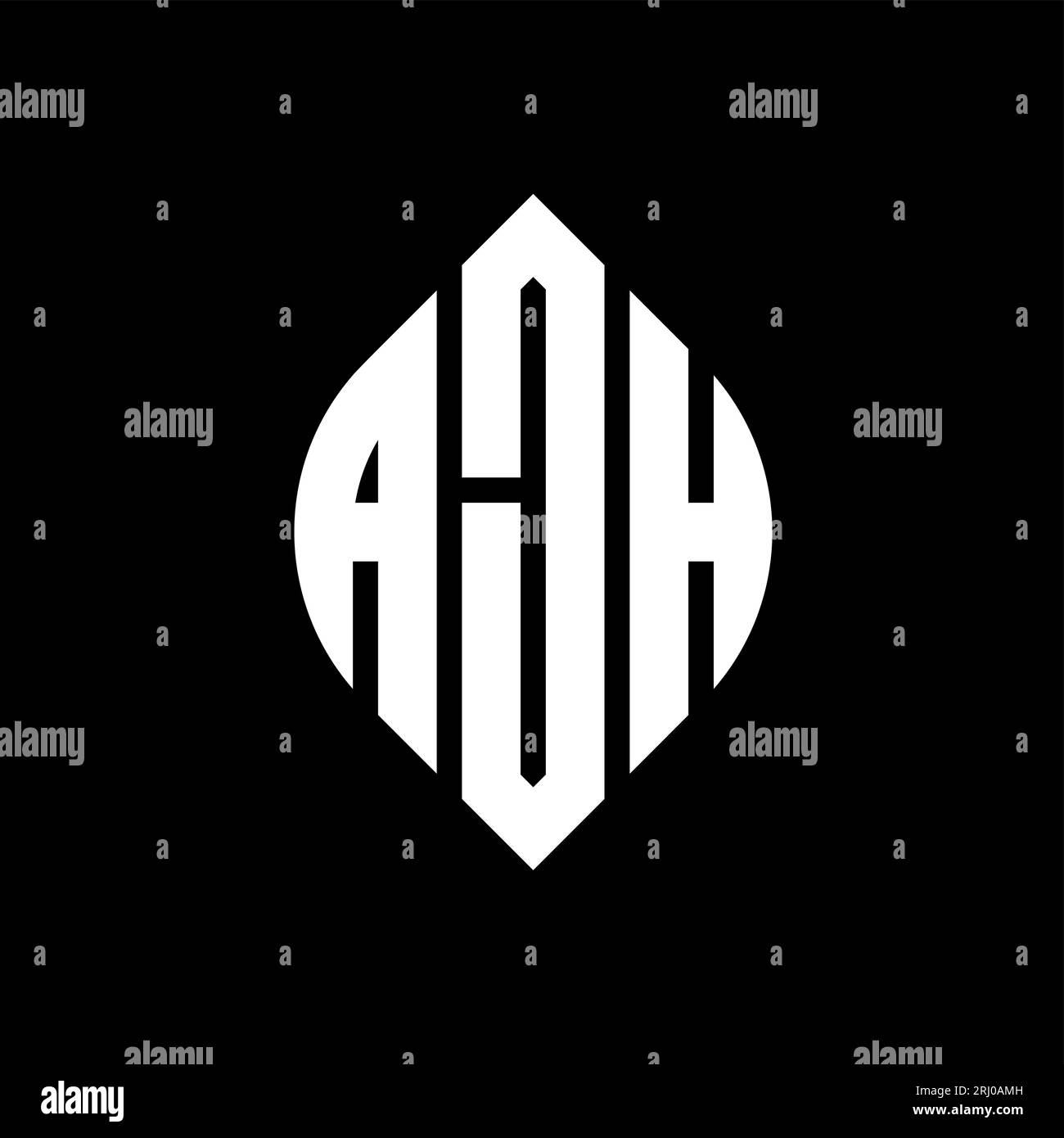 AJH circle letter logo design with circle and ellipse shape. AJH ...