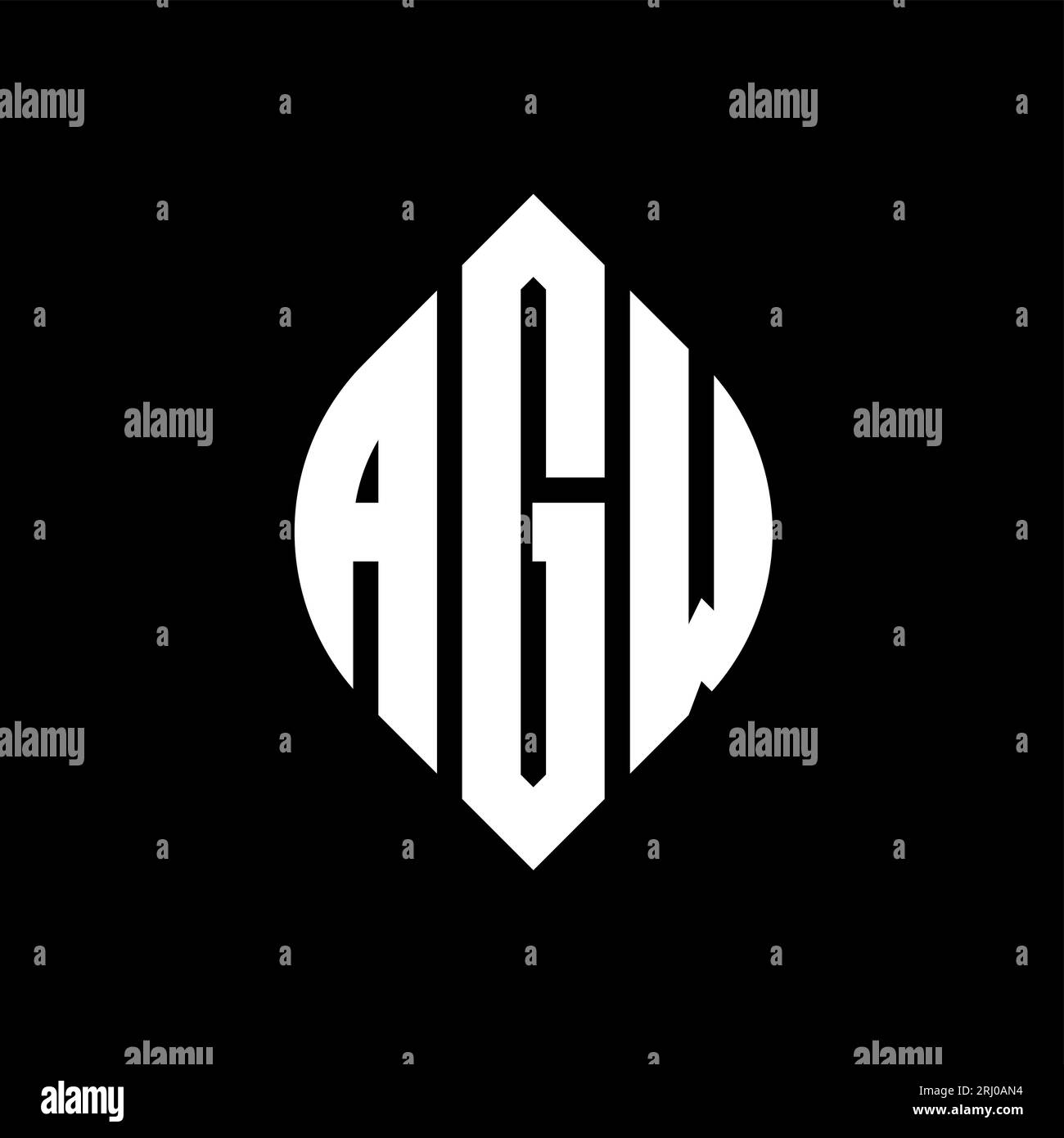 AGW circle letter logo design with circle and ellipse shape. AGW ...