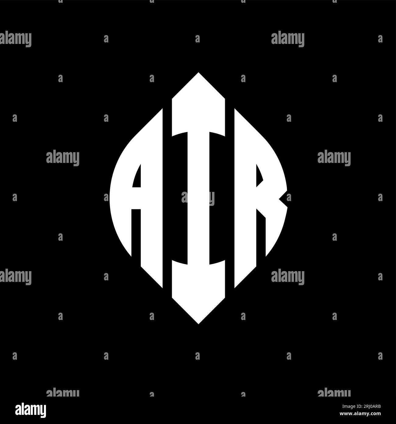 AIR circle letter logo design with circle and ellipse shape. AIR ...