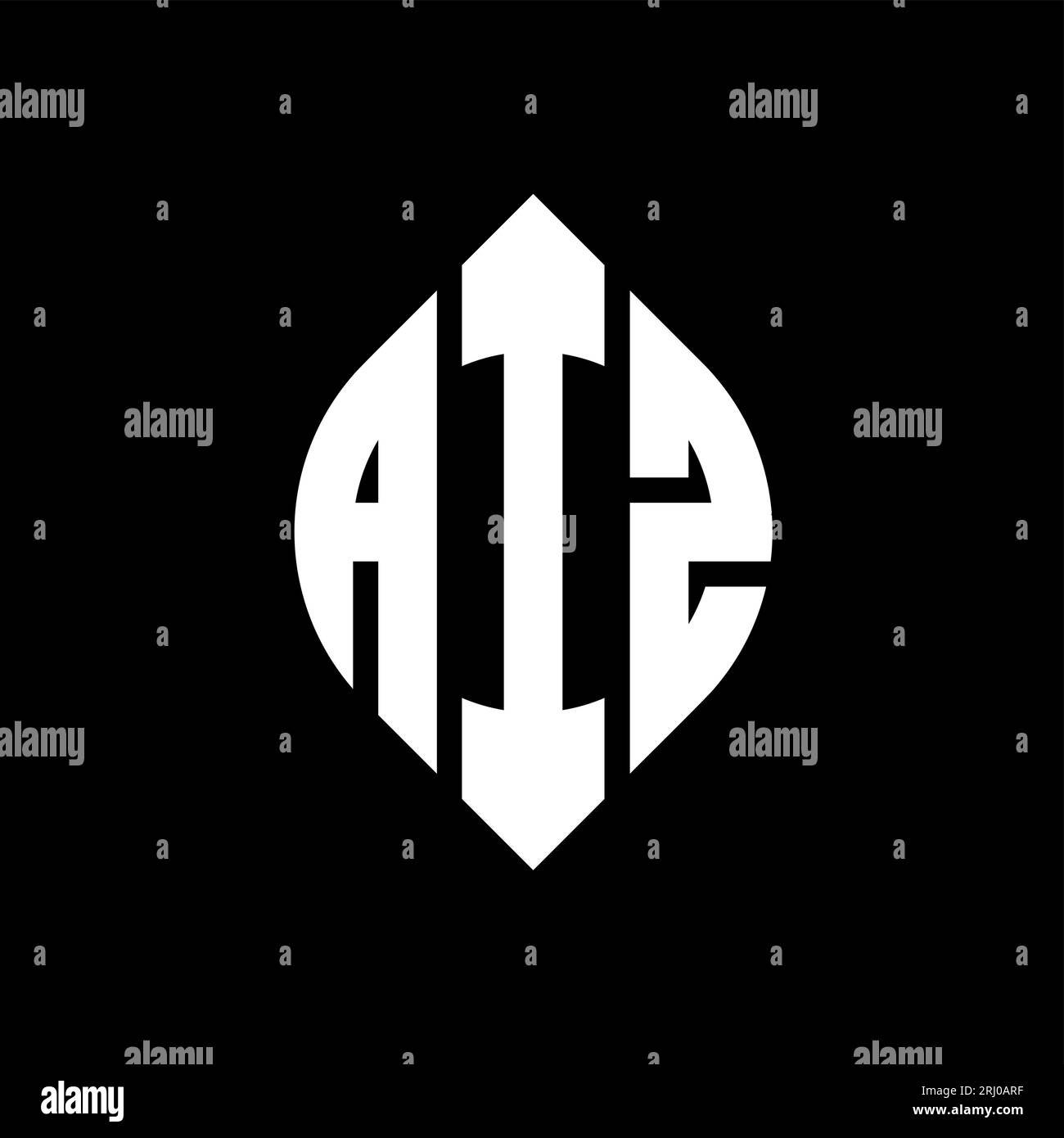 AIZ circle letter logo design with circle and ellipse shape. AIZ ...