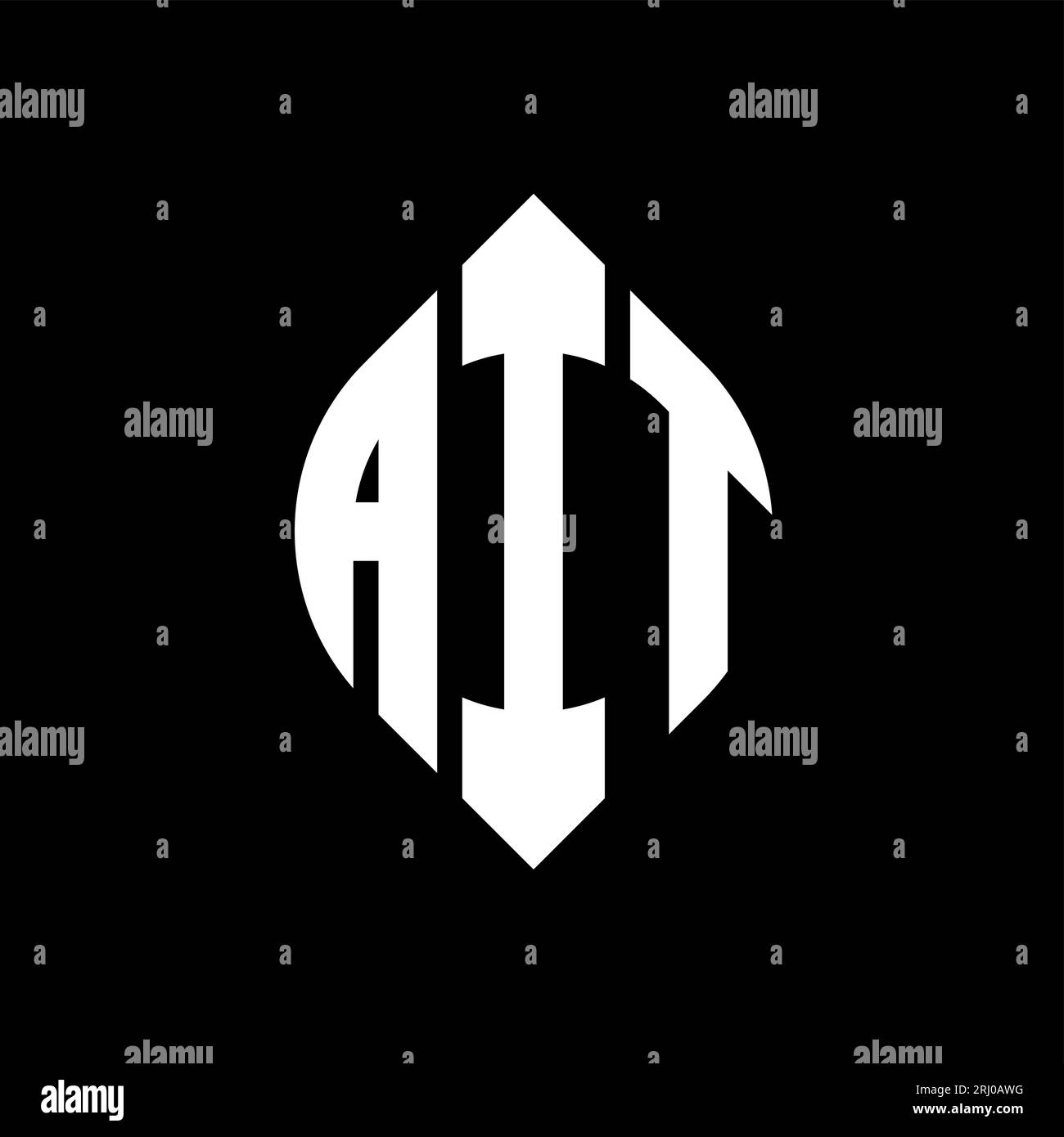 AIT circle letter logo design with circle and ellipse shape. AIT ...