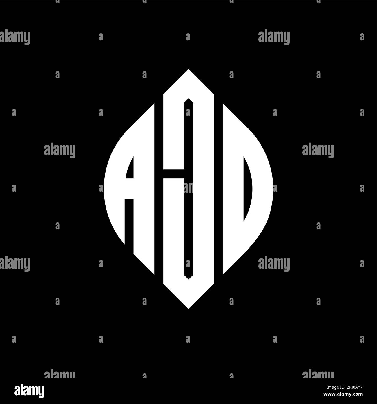AJD circle letter logo design with circle and ellipse shape. AJD ...