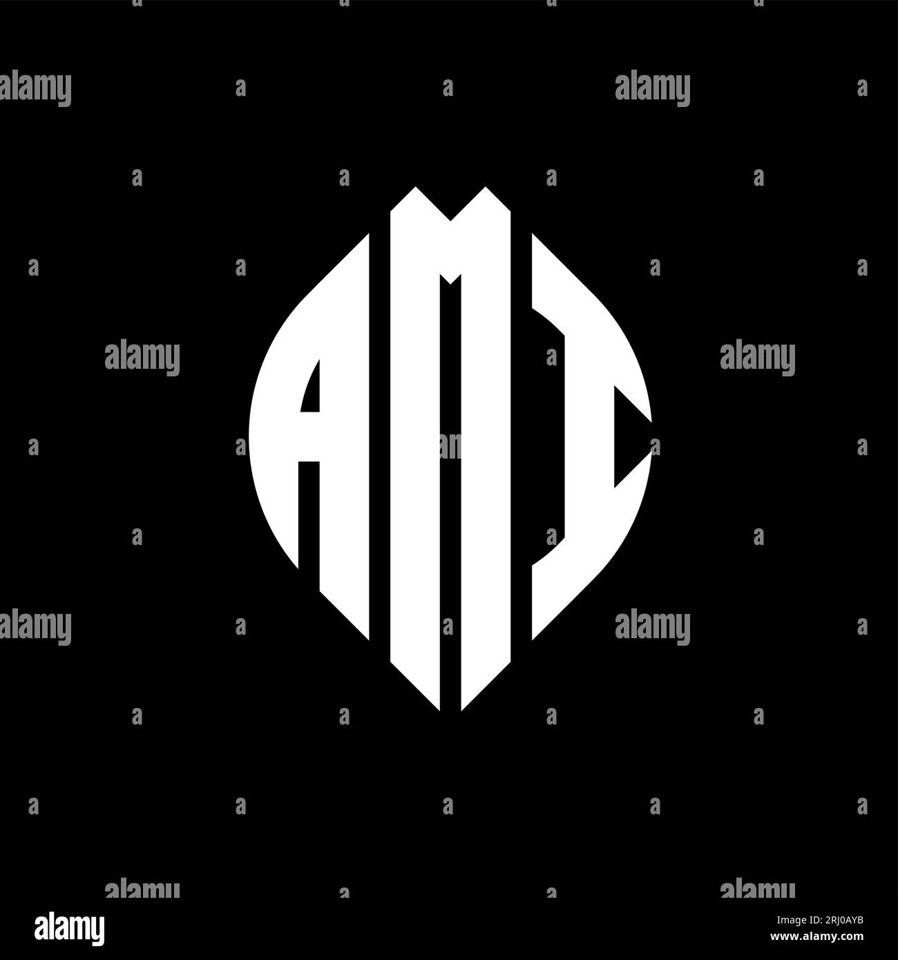 AMI circle letter logo design with circle and ellipse shape. AMI ...