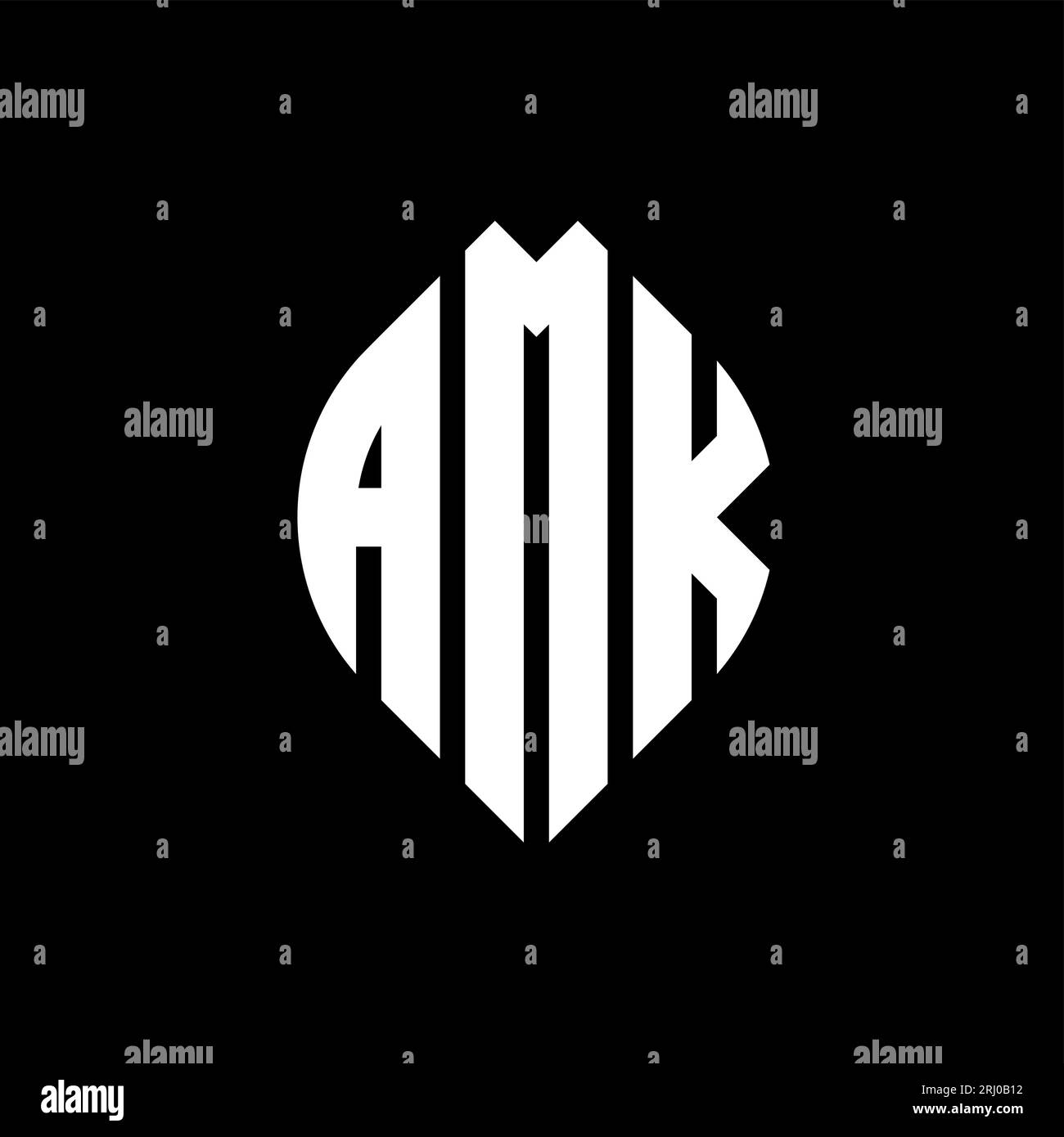 AMK circle letter logo design with circle and ellipse shape. AMK ...