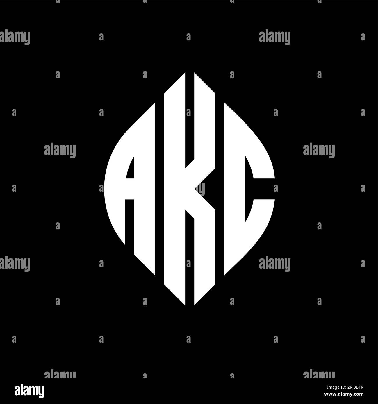 AKC circle letter logo design with circle and ellipse shape. AKC ...