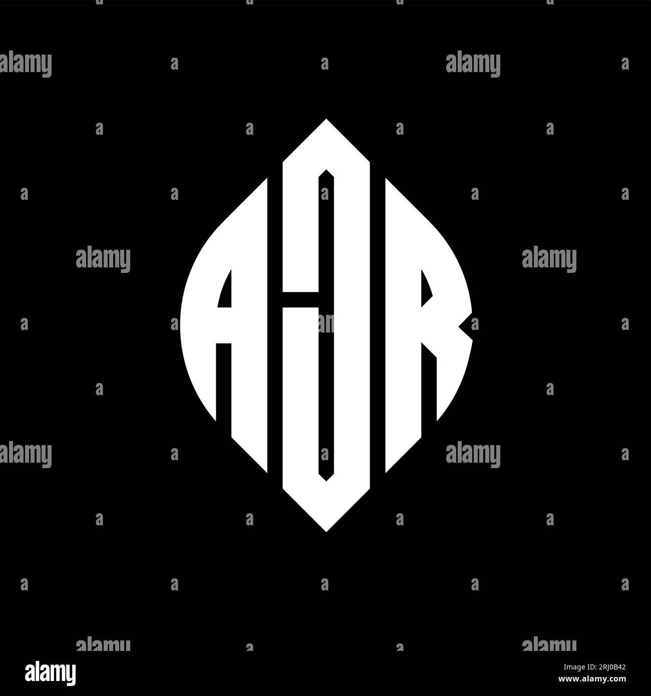 AJR circle letter logo design with circle and ellipse shape. AJR ...