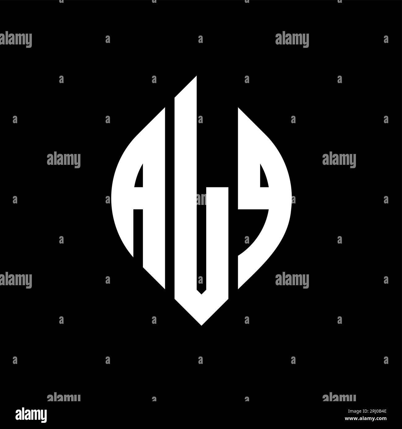 ALQ circle letter logo design with circle and ellipse shape. ALQ ...