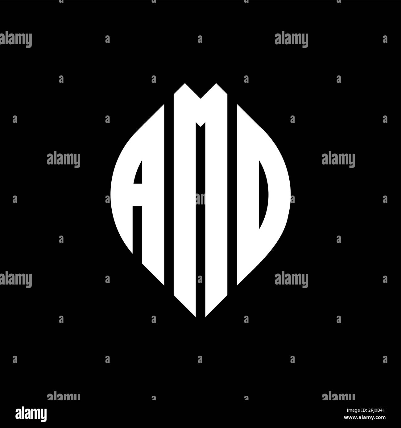 AMO circle letter logo design with circle and ellipse shape. AMO ...