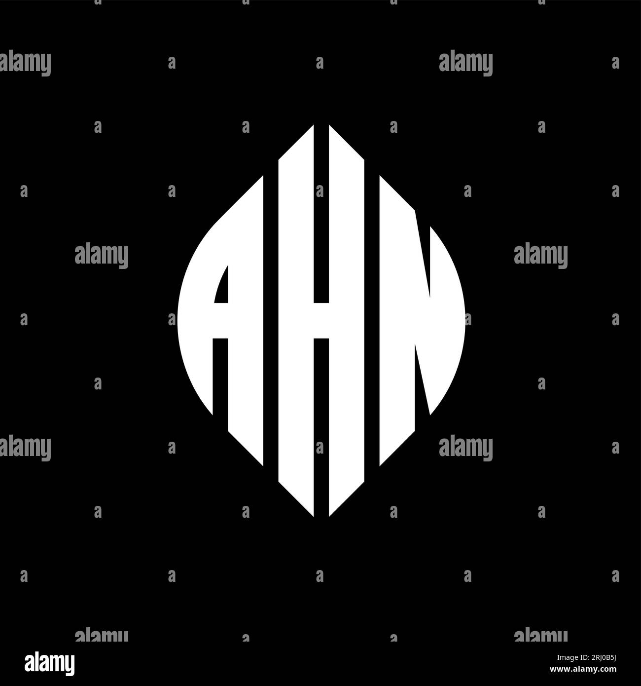 AHN circle letter logo design with circle and ellipse shape. AHN ...