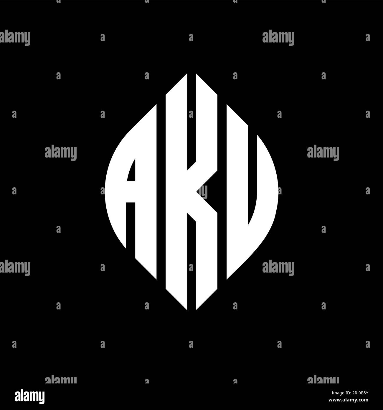 AKU circle letter logo design with circle and ellipse shape. AKU ...