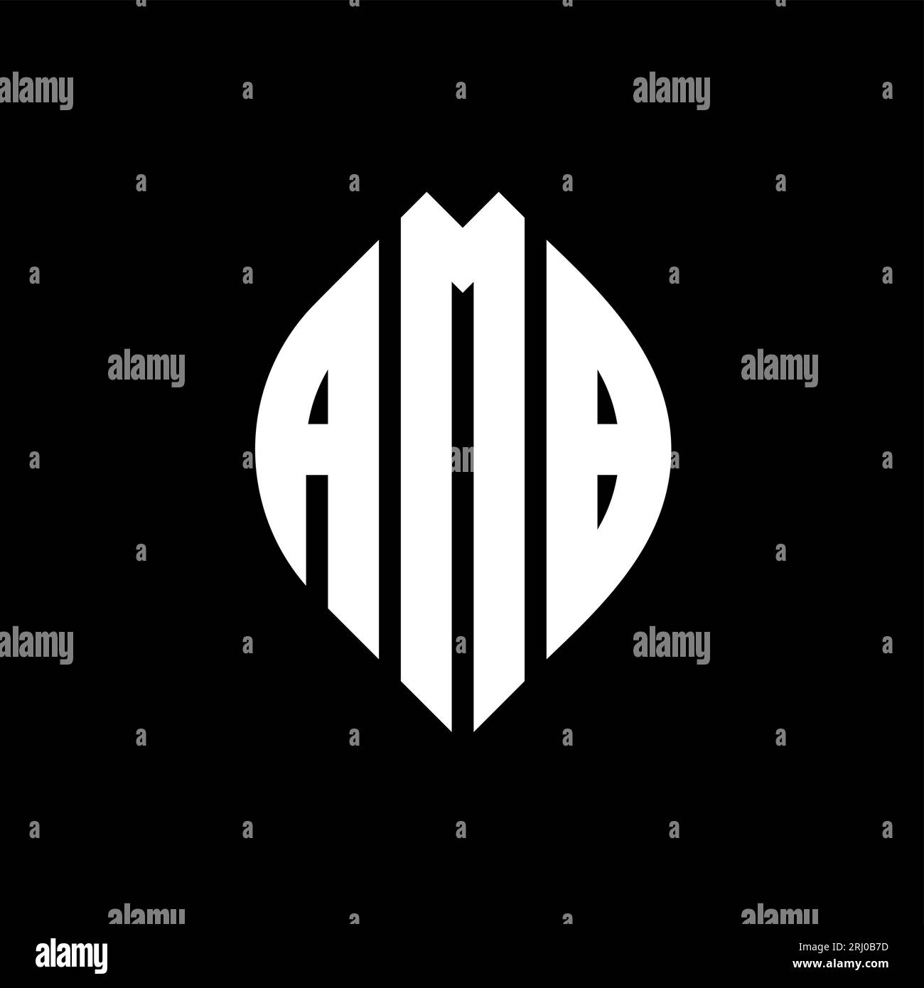 AMB circle letter logo design with circle and ellipse shape. AMB ...