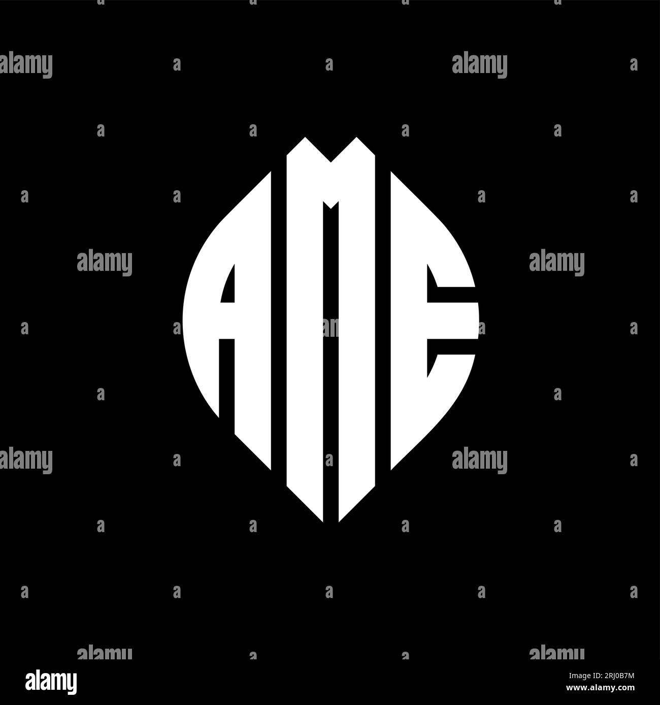 AME circle letter logo design with circle and ellipse shape. AME ...