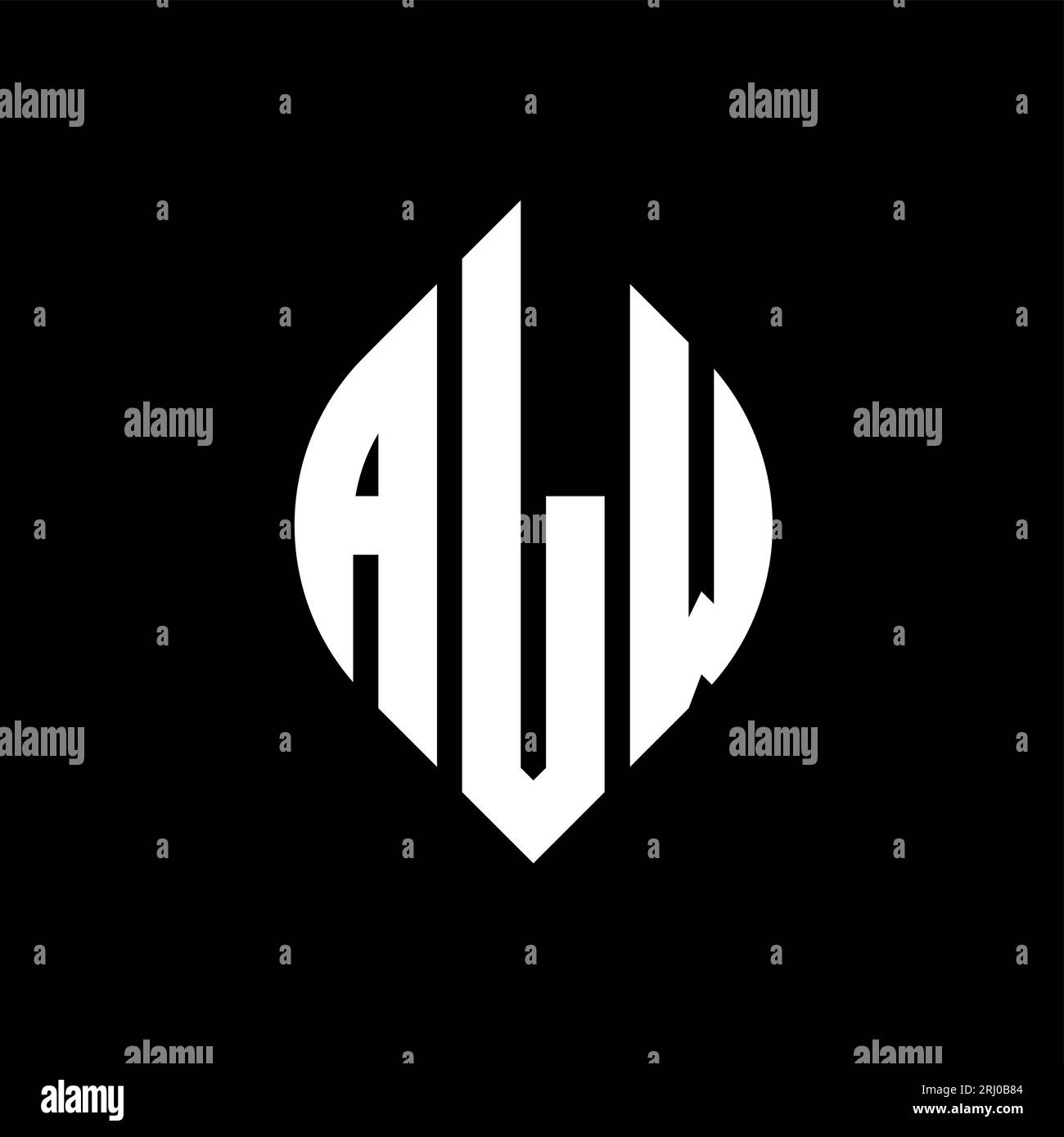 ALW circle letter logo design with circle and ellipse shape. ALW ...