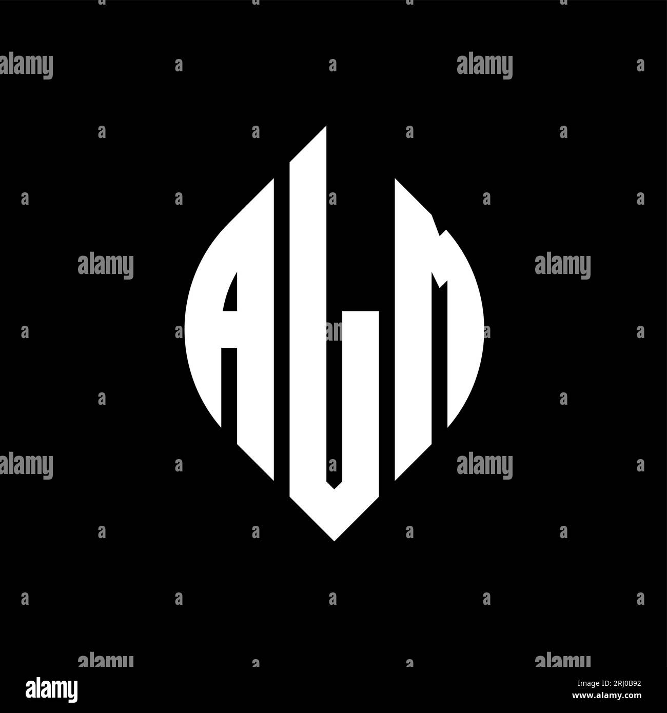 ALM circle letter logo design with circle and ellipse shape. ALM ...
