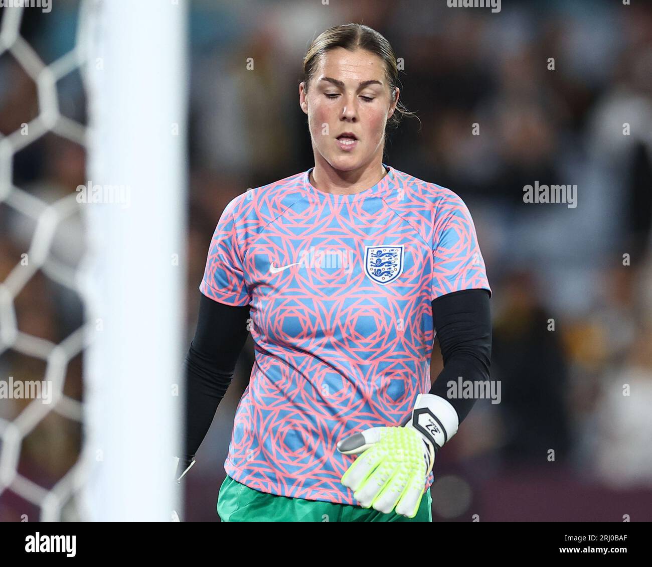 Mary Earps #1 of England in the pregame warmup session during the FIFA ...