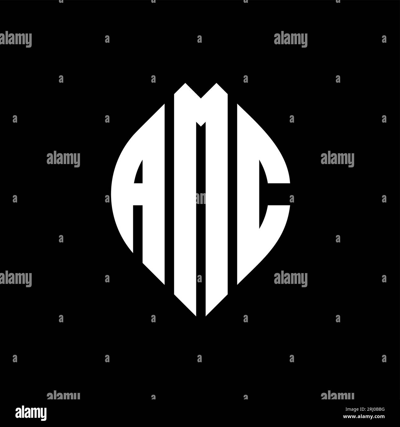 AMC circle letter logo design with circle and ellipse shape. AMC ...
