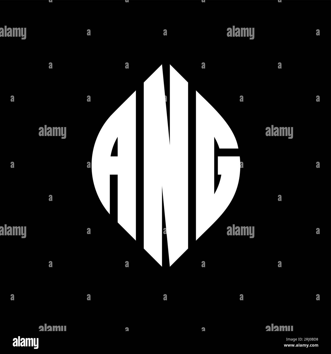 ANG circle letter logo design with circle and ellipse shape. ANG ...