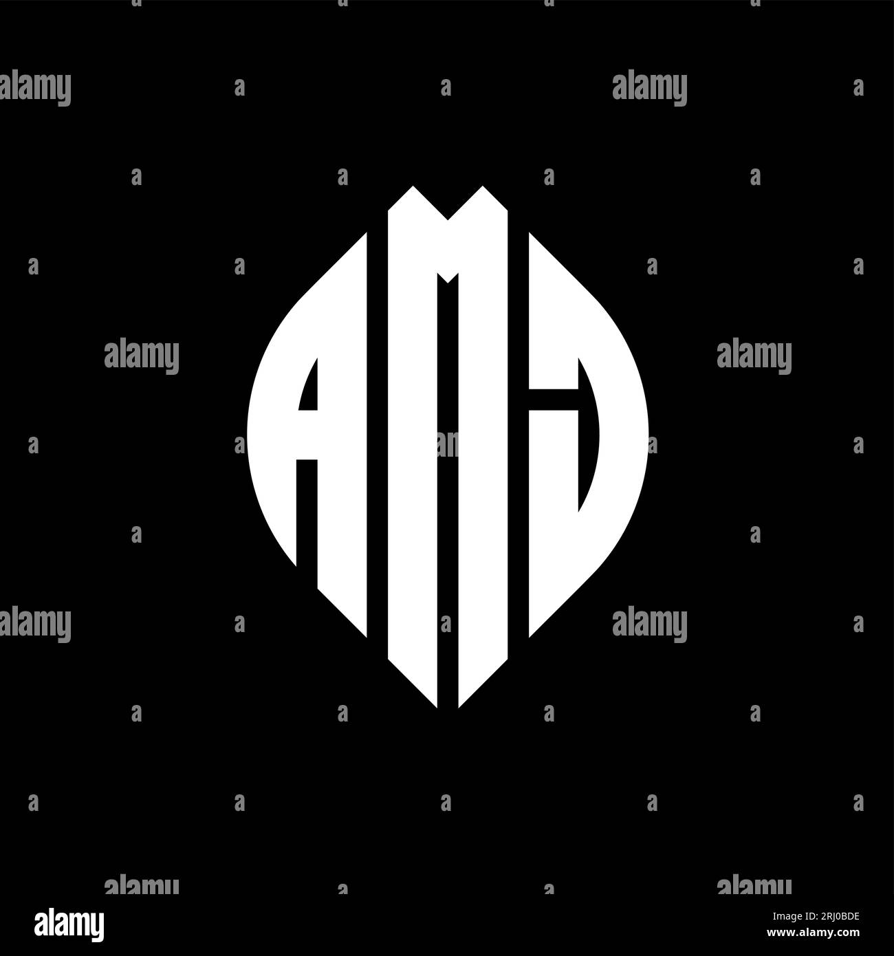 AMJ circle letter logo design with circle and ellipse shape. AMJ ...