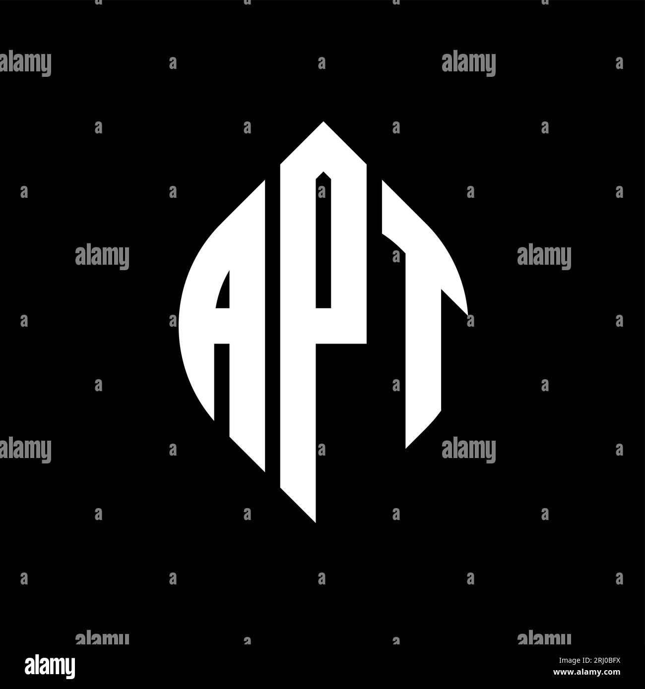 APT circle letter logo design with circle and ellipse shape. APT ...