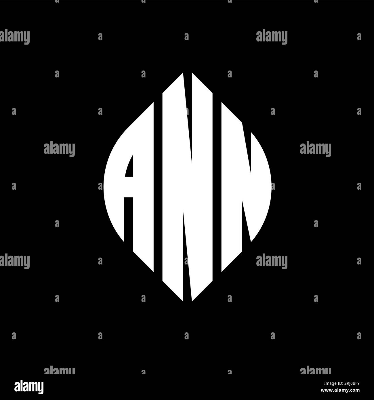 ANN circle letter logo design with circle and ellipse shape. ANN ...