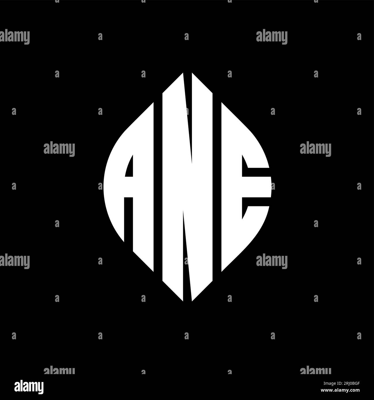 ANE circle letter logo design with circle and ellipse shape. ANE ...