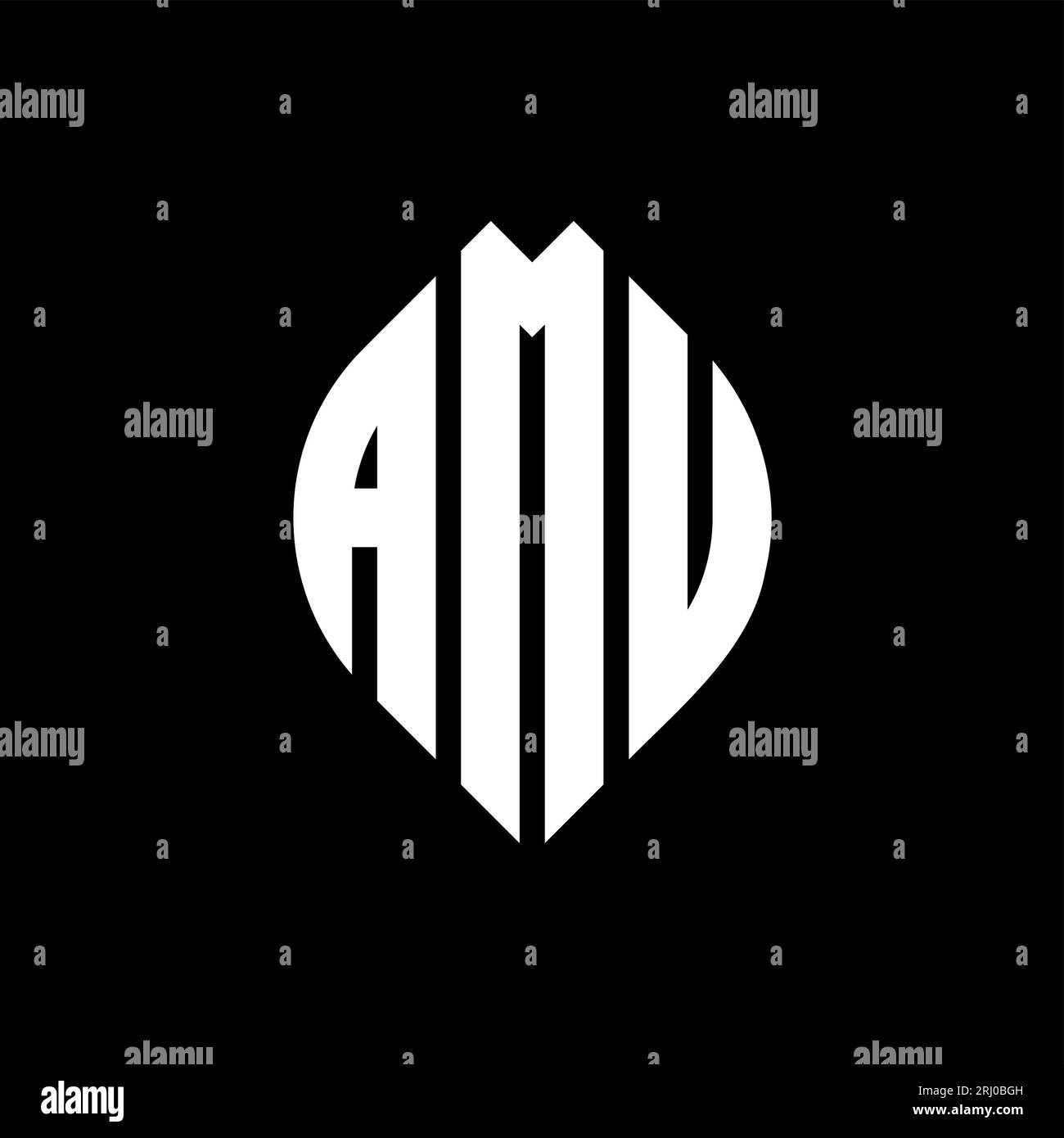 AMU circle letter logo design with circle and ellipse shape. AMU ...