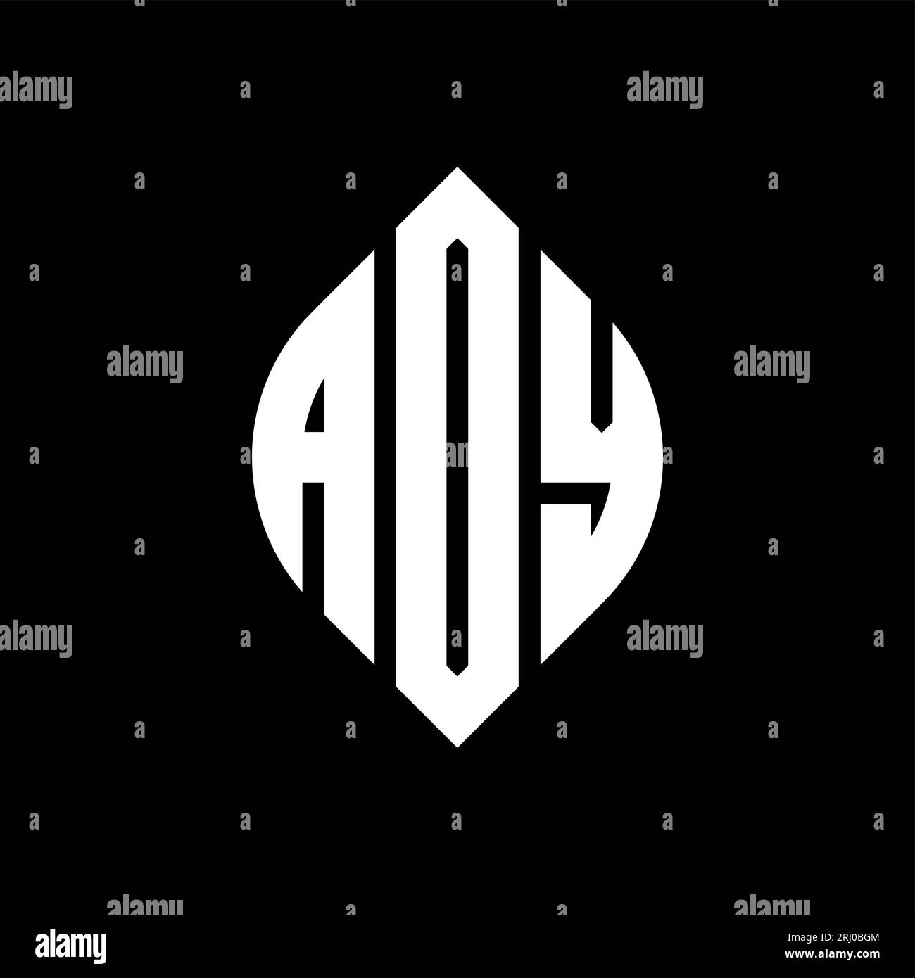 AOY circle letter logo design with circle and ellipse shape. AOY ...