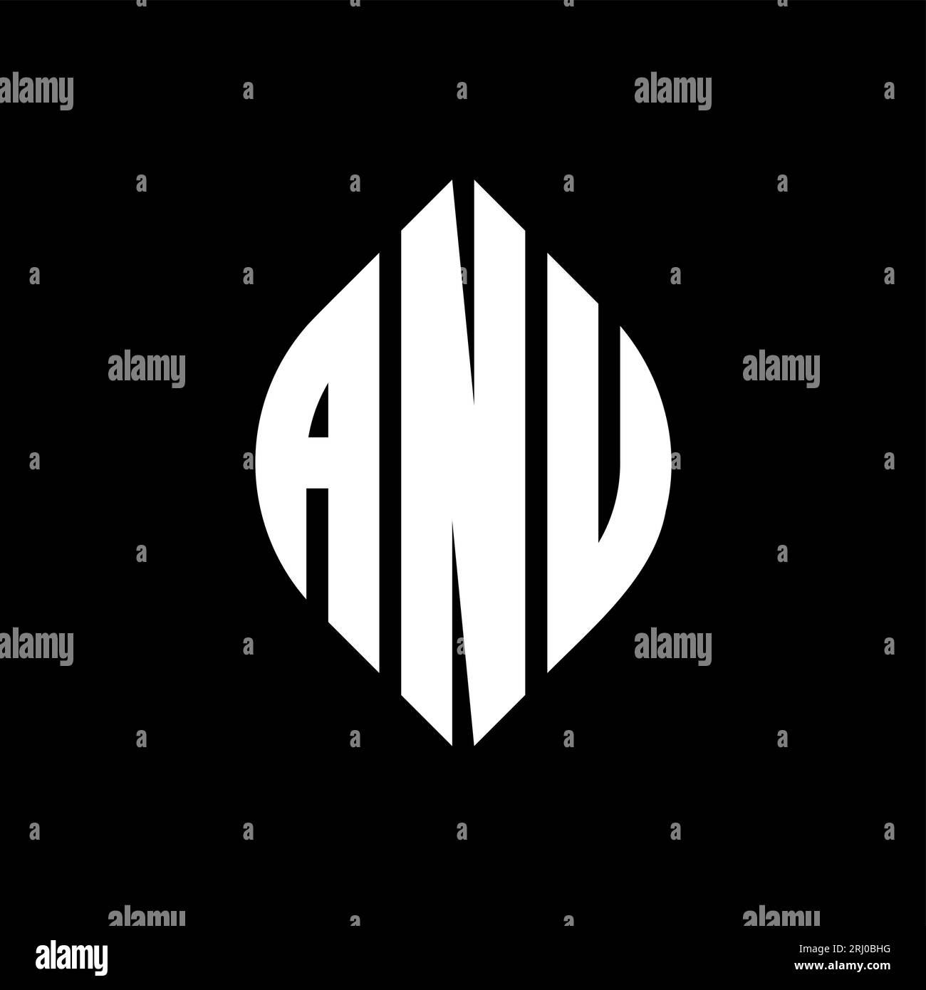 ANU circle letter logo design with circle and ellipse shape. ANU ...