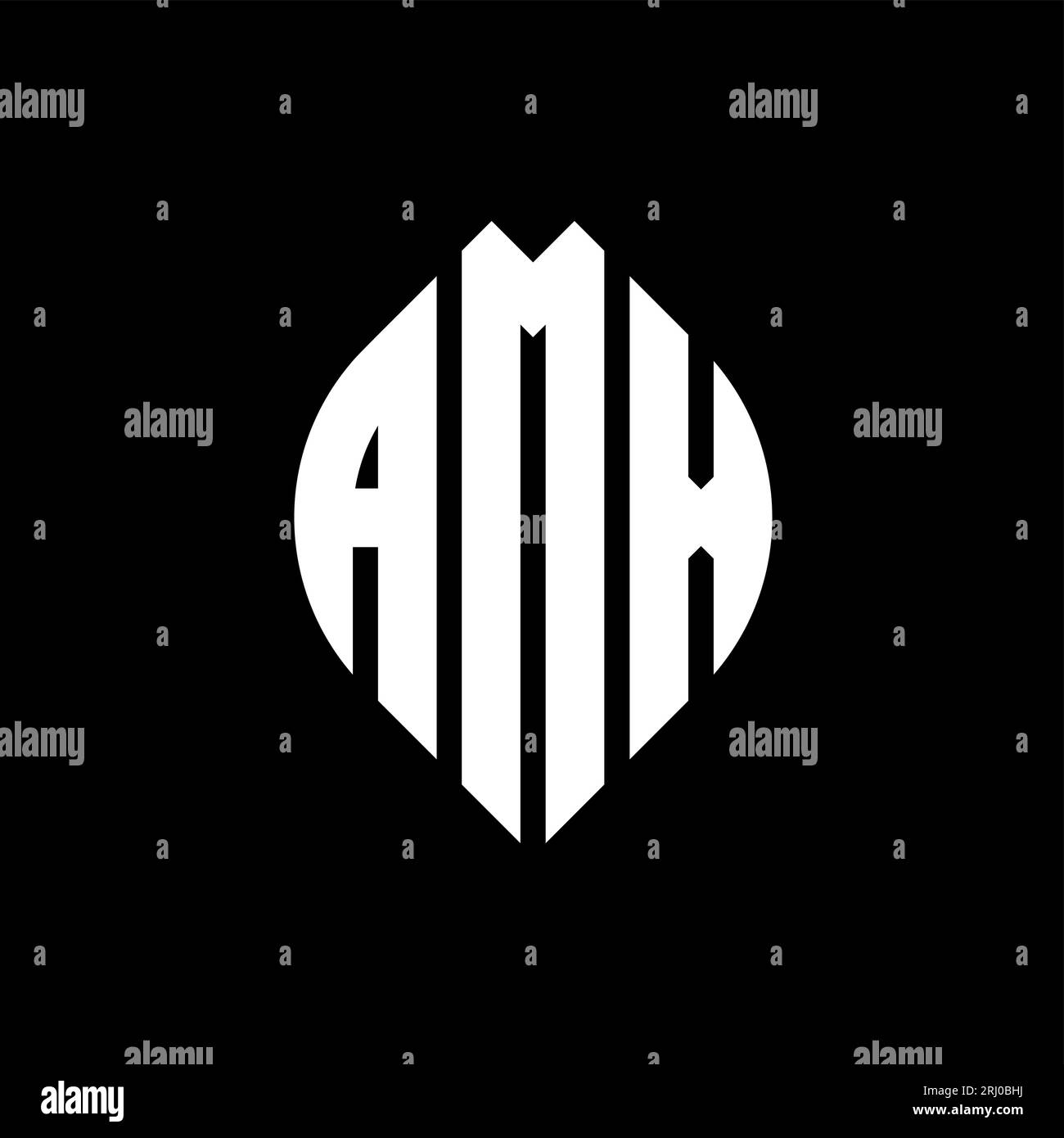 AMX circle letter logo design with circle and ellipse shape. AMX ...