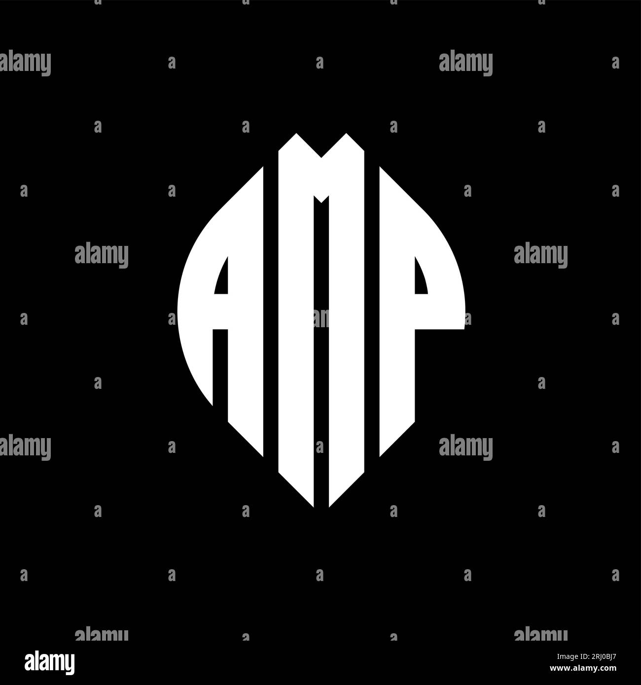 AMP circle letter logo design with circle and ellipse shape. AMP ...