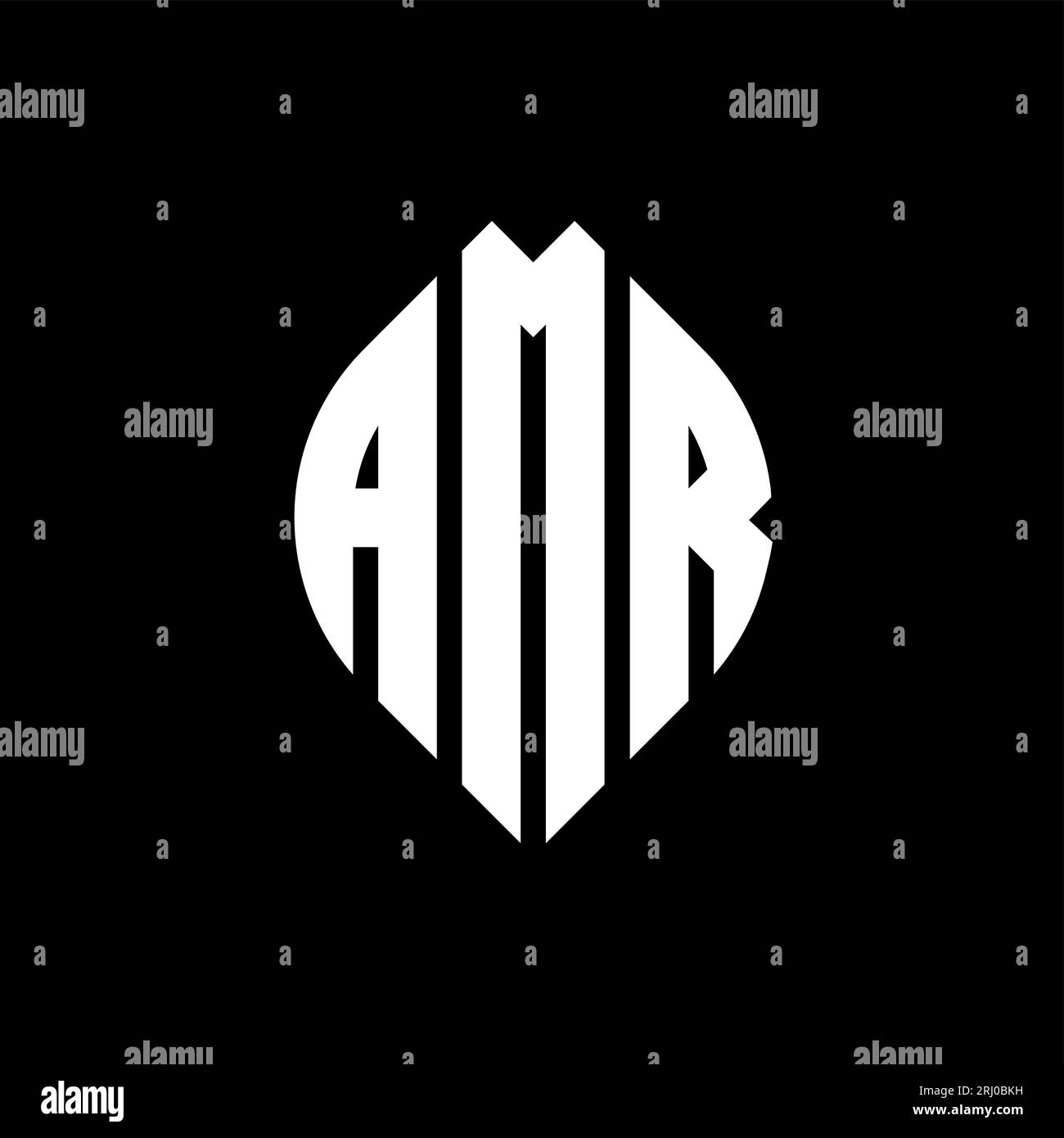 AMR circle letter logo design with circle and ellipse shape. AMR ...