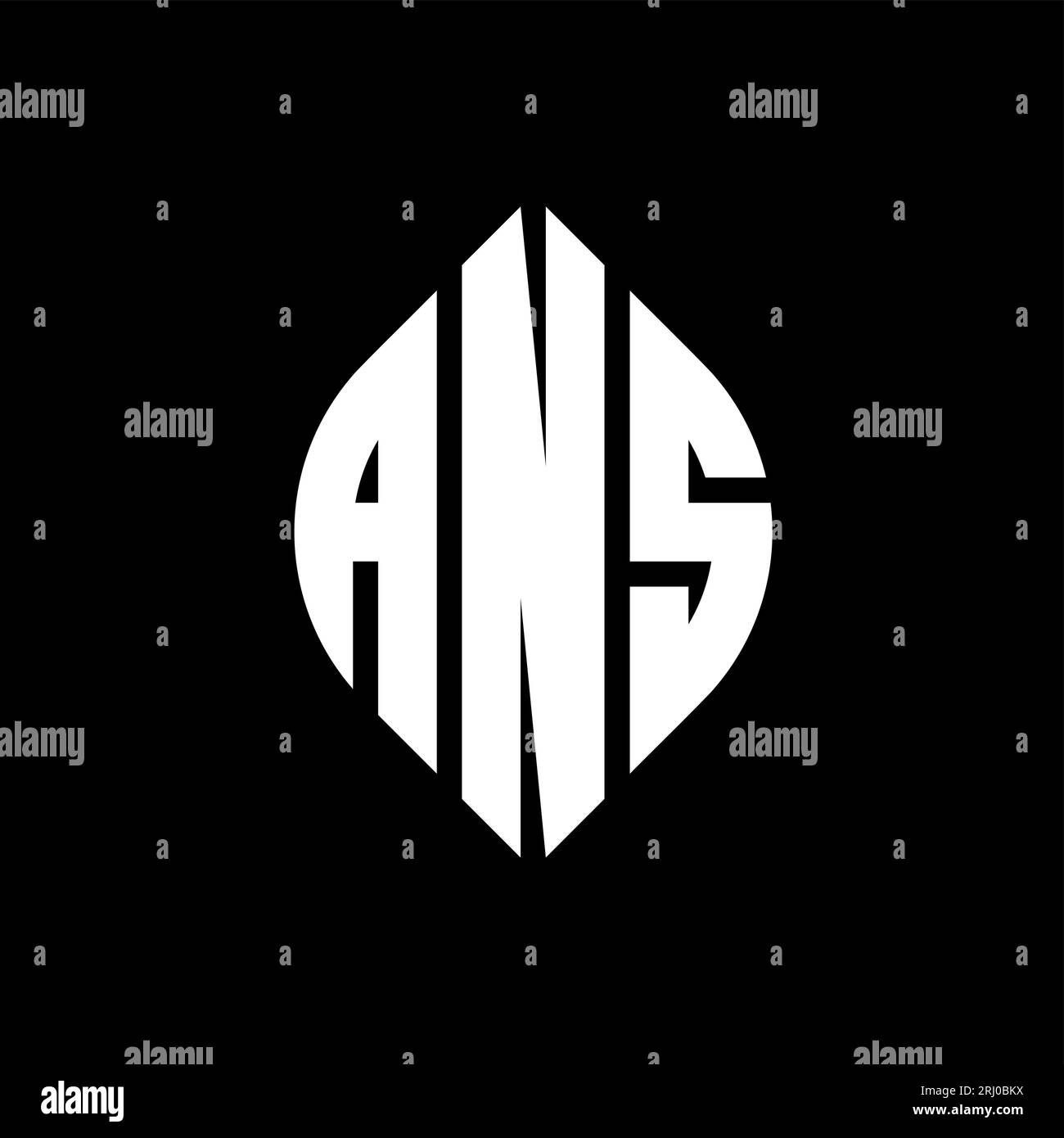 ANS circle letter logo design with circle and ellipse shape. ANS ...