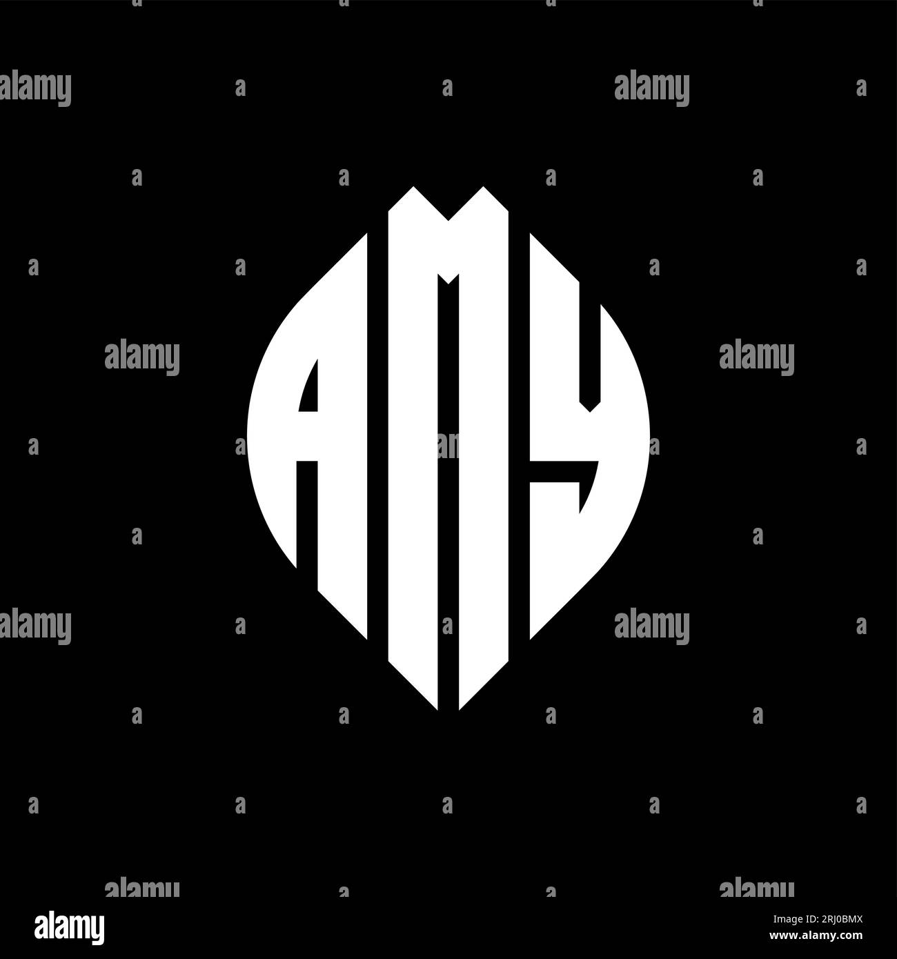AMY circle letter logo design with circle and ellipse shape. AMY ...