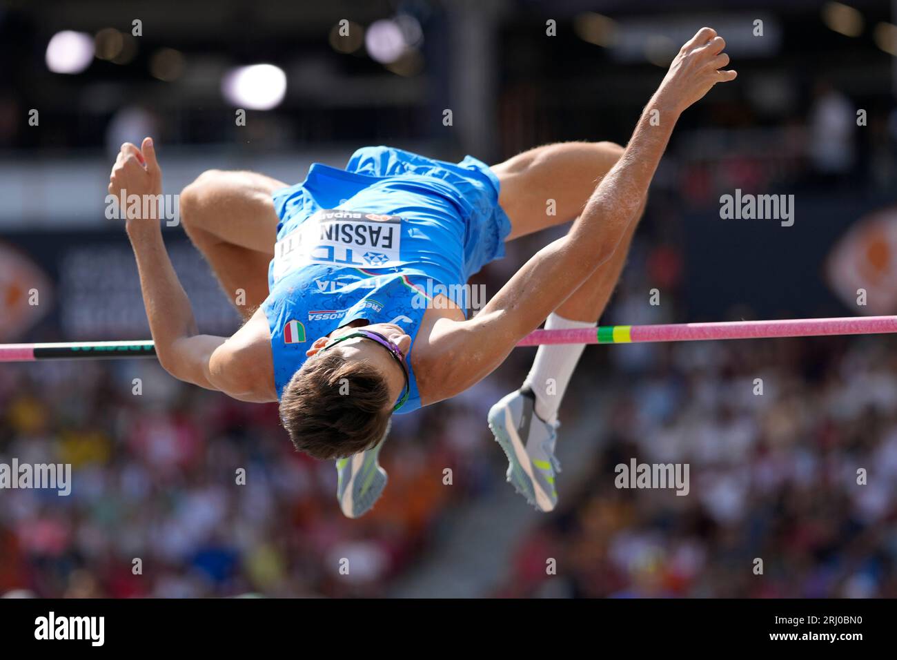 Marco Fassinotti, of Italy, competes in the Men's High Jump ...