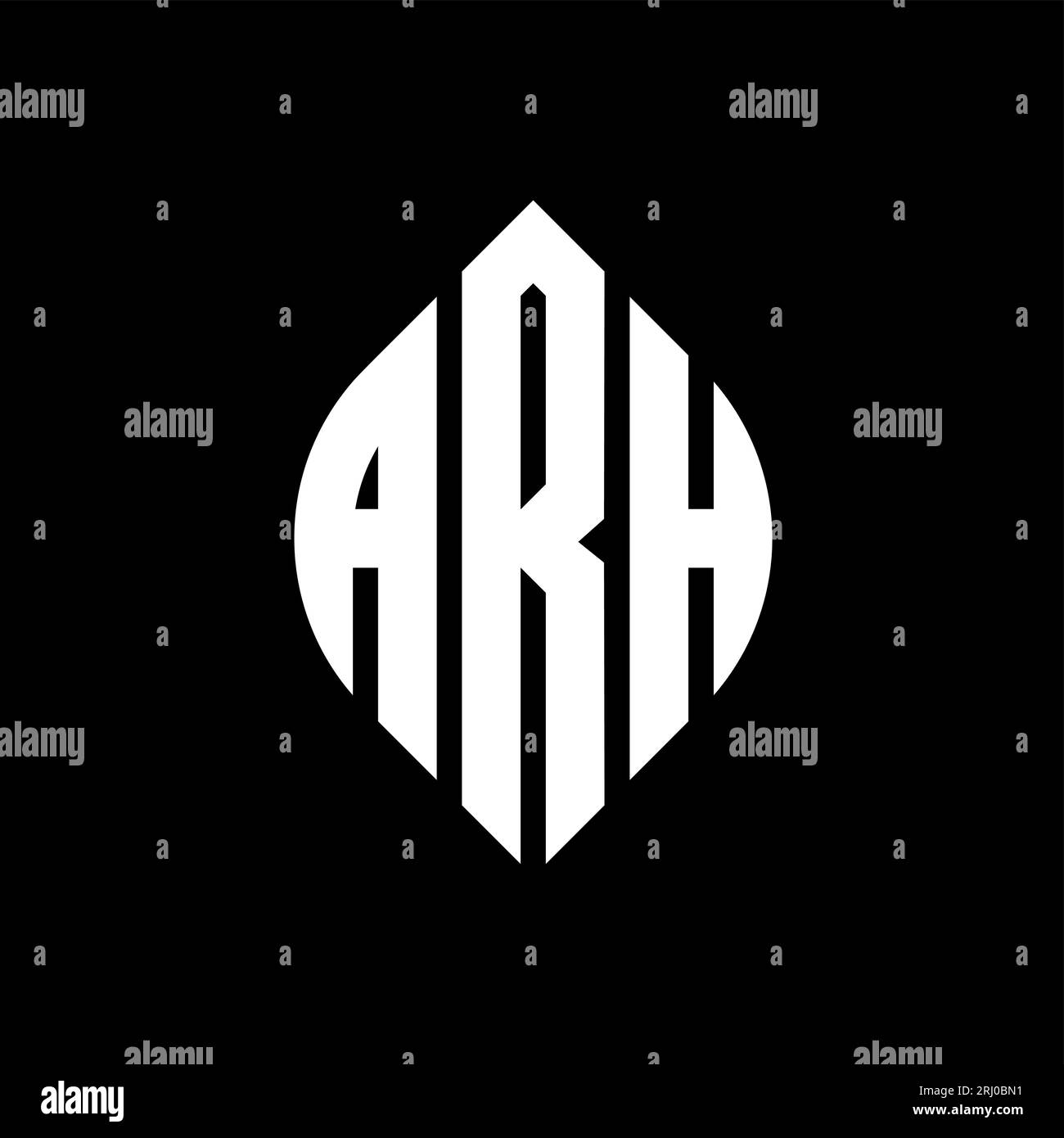 ARH circle letter logo design with circle and ellipse shape. ARH ...