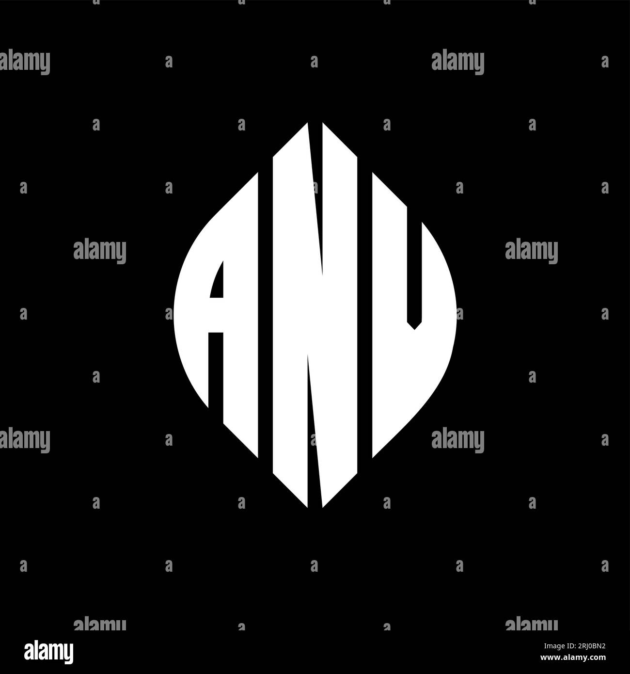 ANV circle letter logo design with circle and ellipse shape. ANV ...