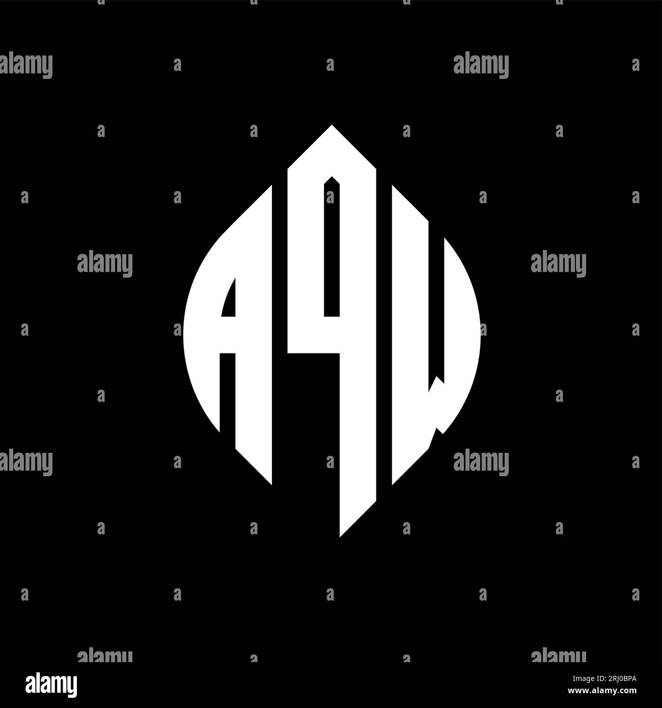 AQW circle letter logo design with circle and ellipse shape. AQW ...