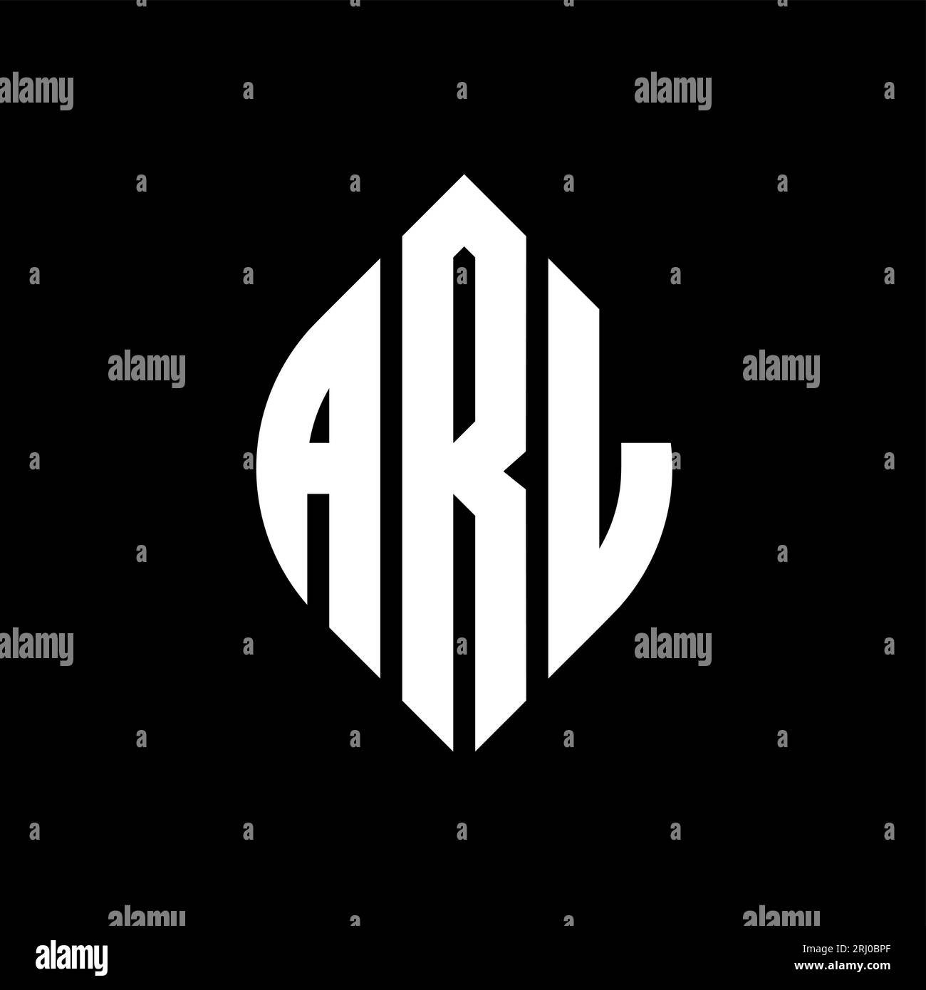 ARL circle letter logo design with circle and ellipse shape. ARL ...