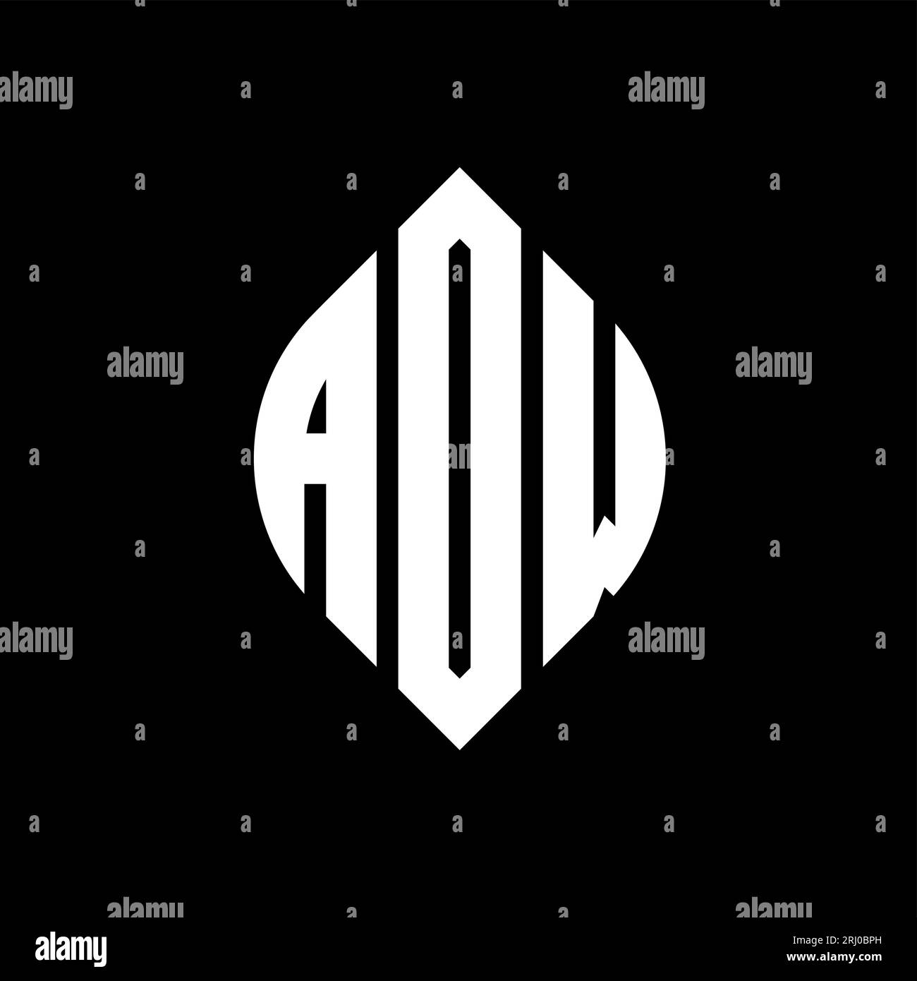 AOW circle letter logo design with circle and ellipse shape. AOW ...