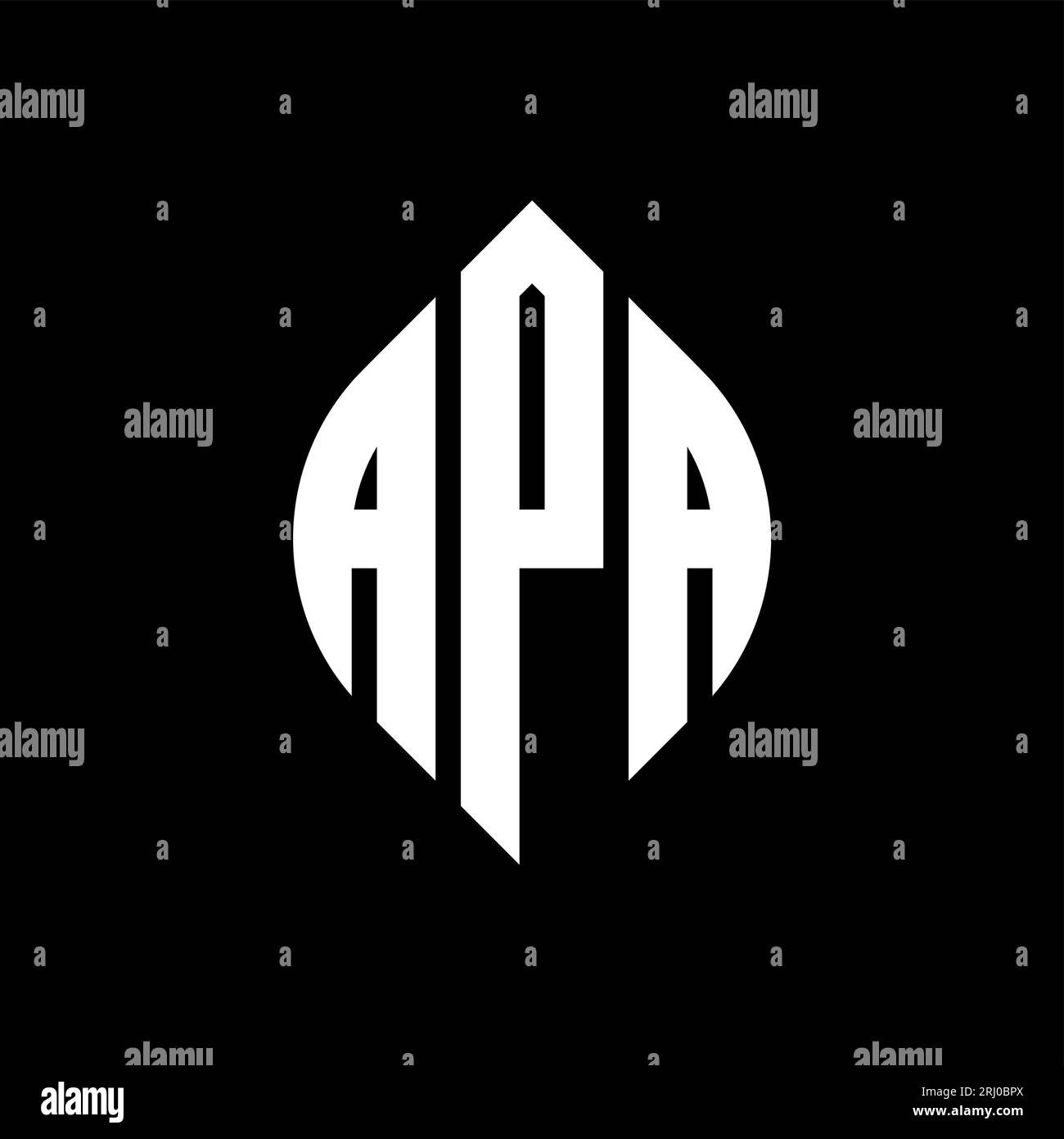 APA circle letter logo design with circle and ellipse shape. APA ...