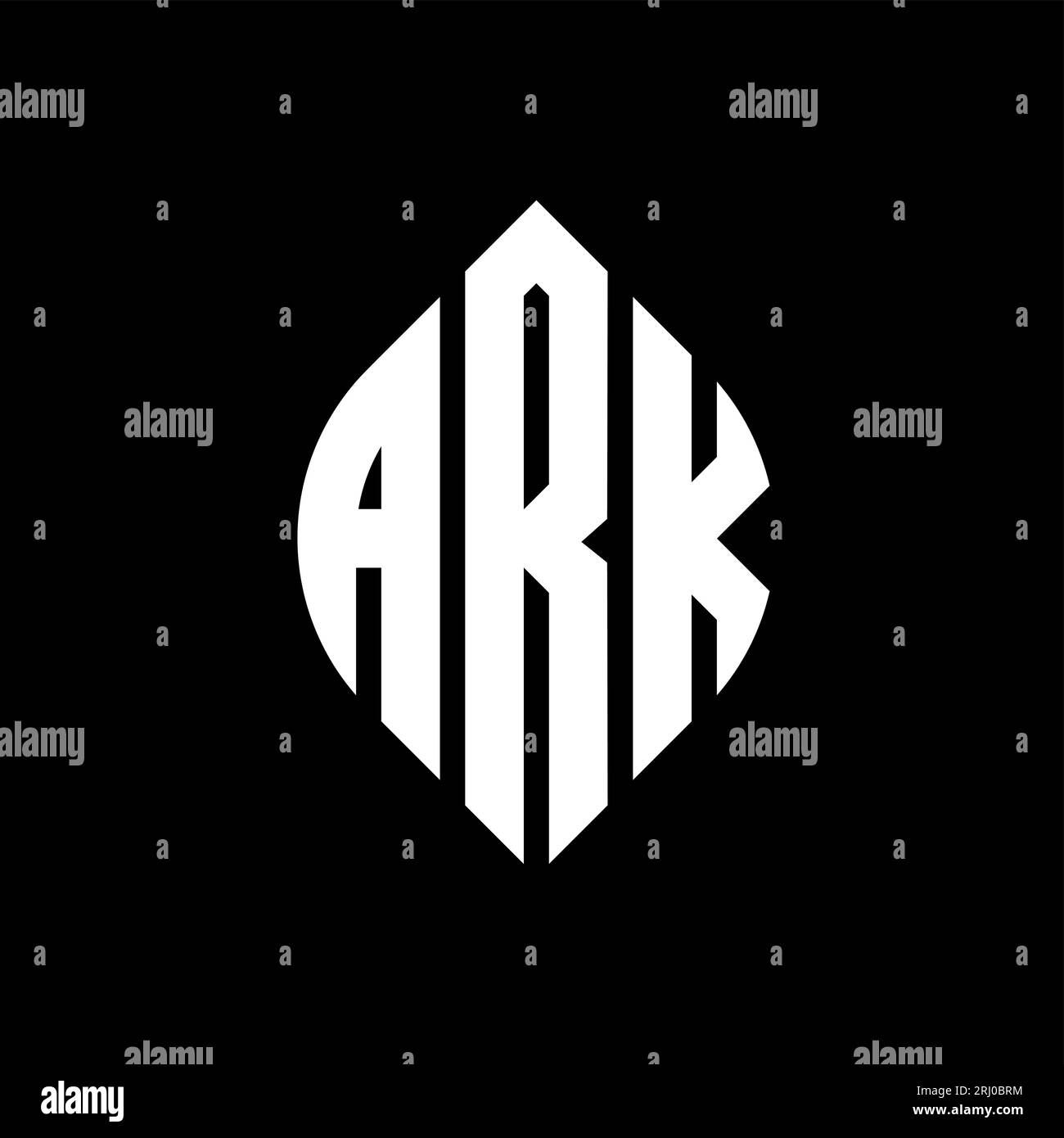 ARK circle letter logo design with circle and ellipse shape. ARK ...