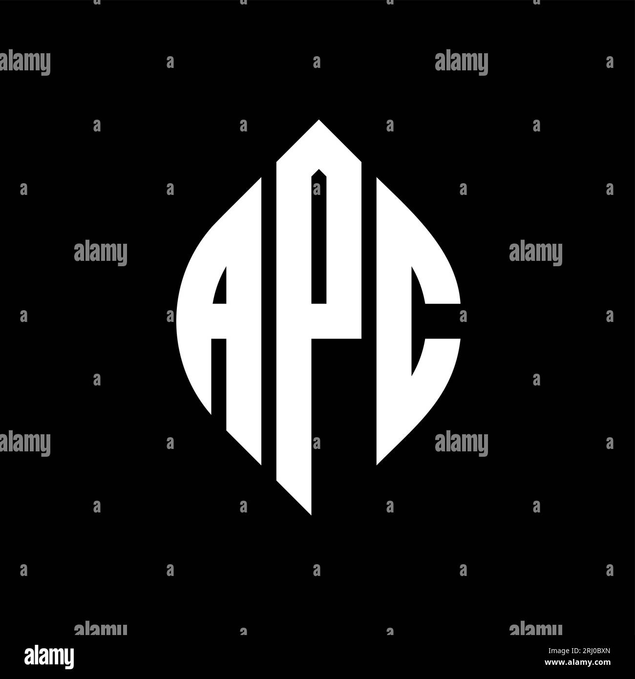 APC circle letter logo design with circle and ellipse shape. APC ...