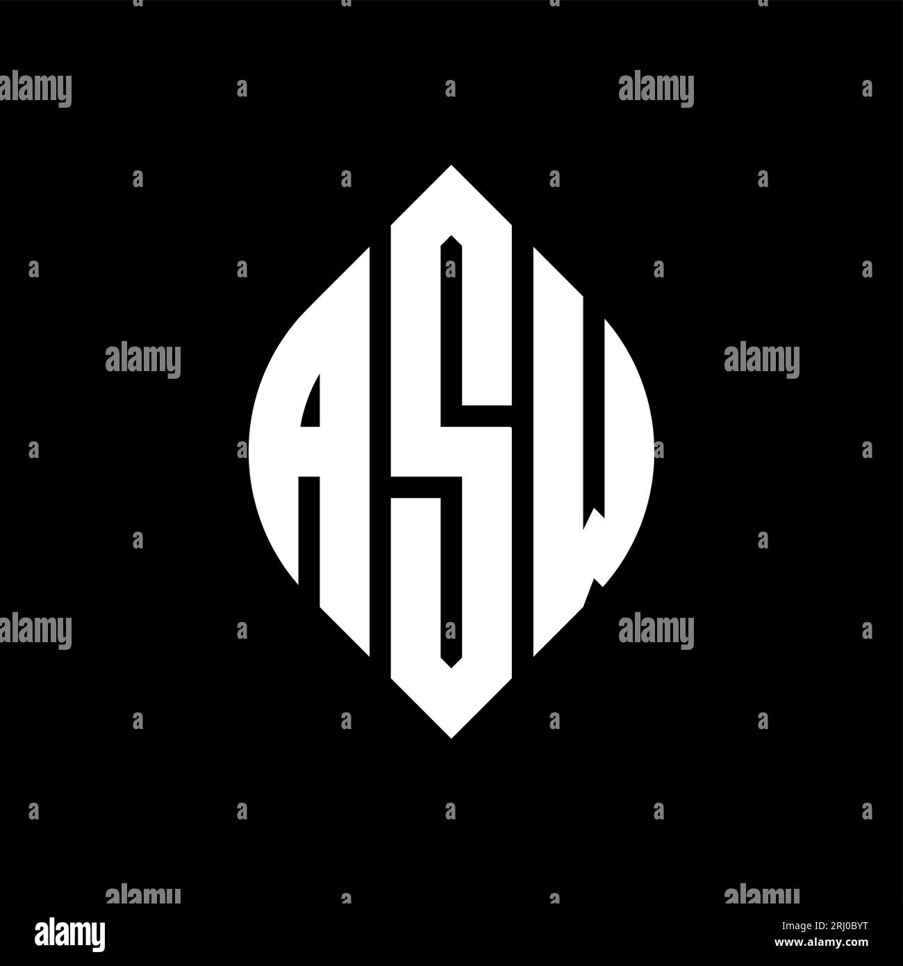 ASW circle letter logo design with circle and ellipse shape. ASW ...