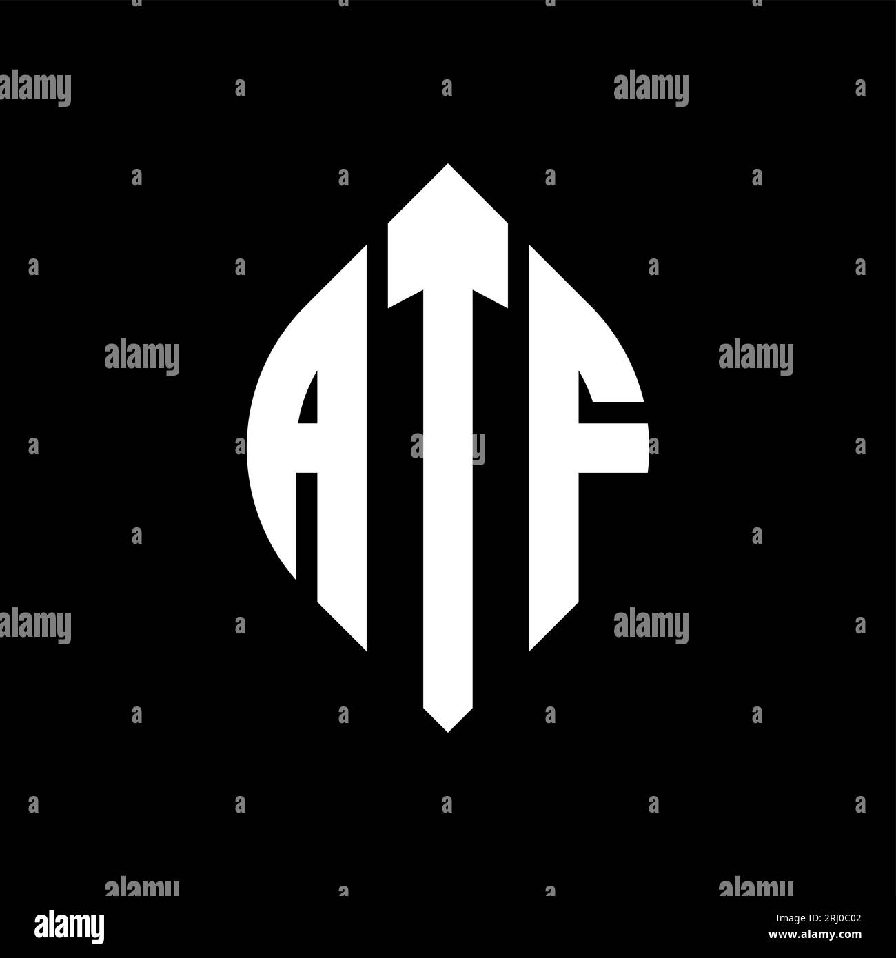 ATF circle letter logo design with circle and ellipse shape. ATF ...